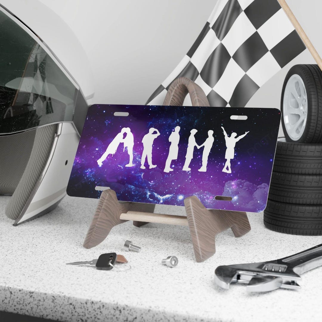 BTS Bt21 Army Vanity Plate - BTS License Plate Frame - Army Bangtan Car ...