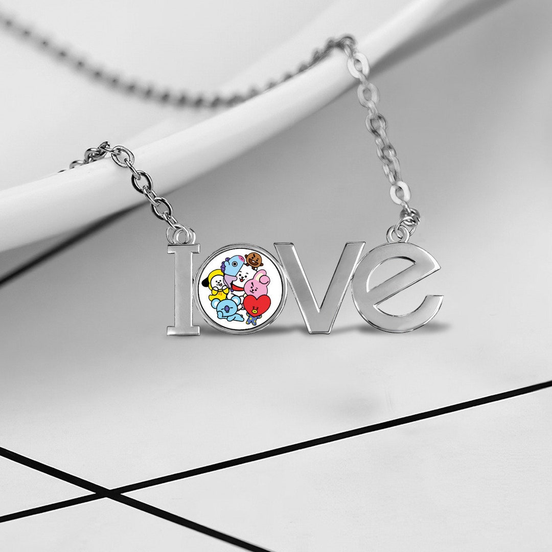 BTS BT21 Love Necklace Featuring BT21 BTS Jewelry BT21 Jewelry - Etsy