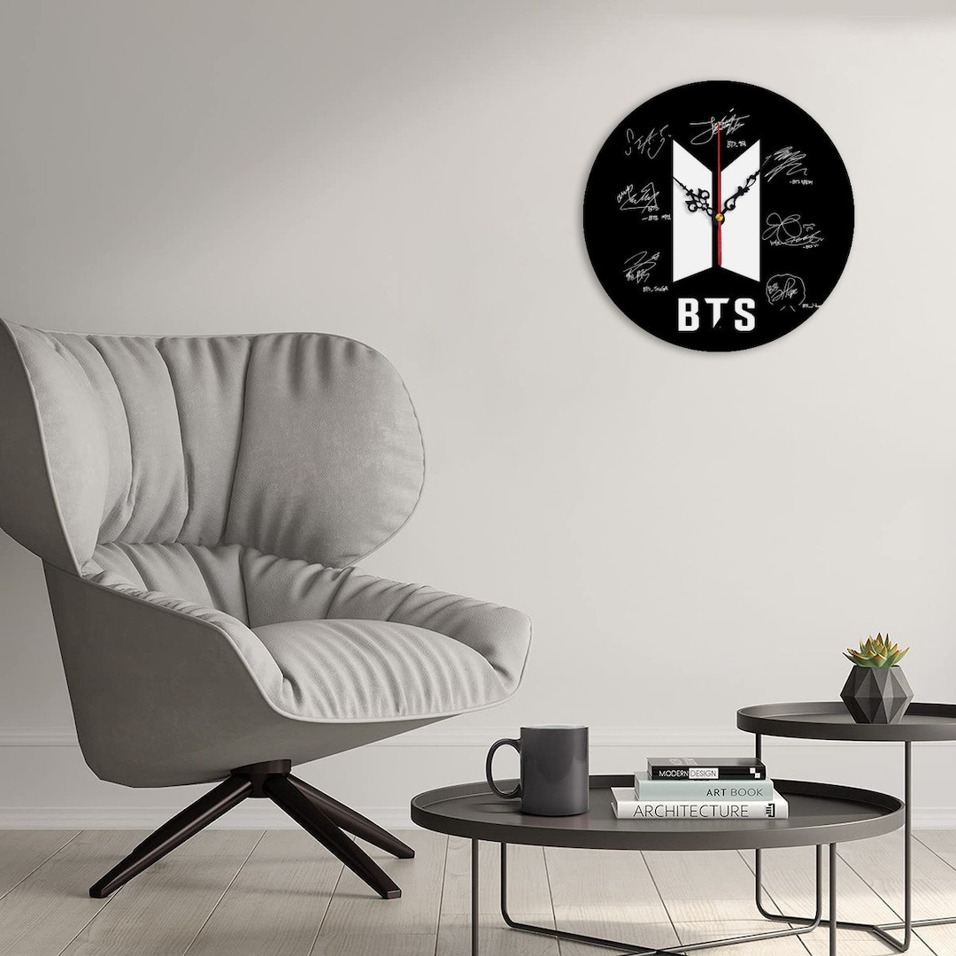 BTS Wall Clock BTS Logo With Signatures BTS Decor Bts Gift Bts Army Bts ...