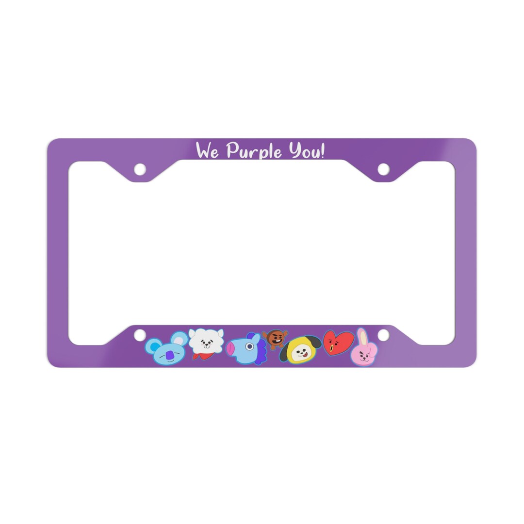 BTS BT21 Metal License Plate Frame Great Gift for Your Favorite Army's ...