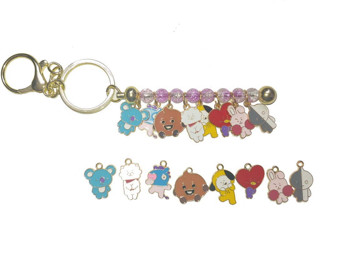 BTS BT12 Keychain With Charms BTS Key Chain With Charms BT21 Charms BTS ...