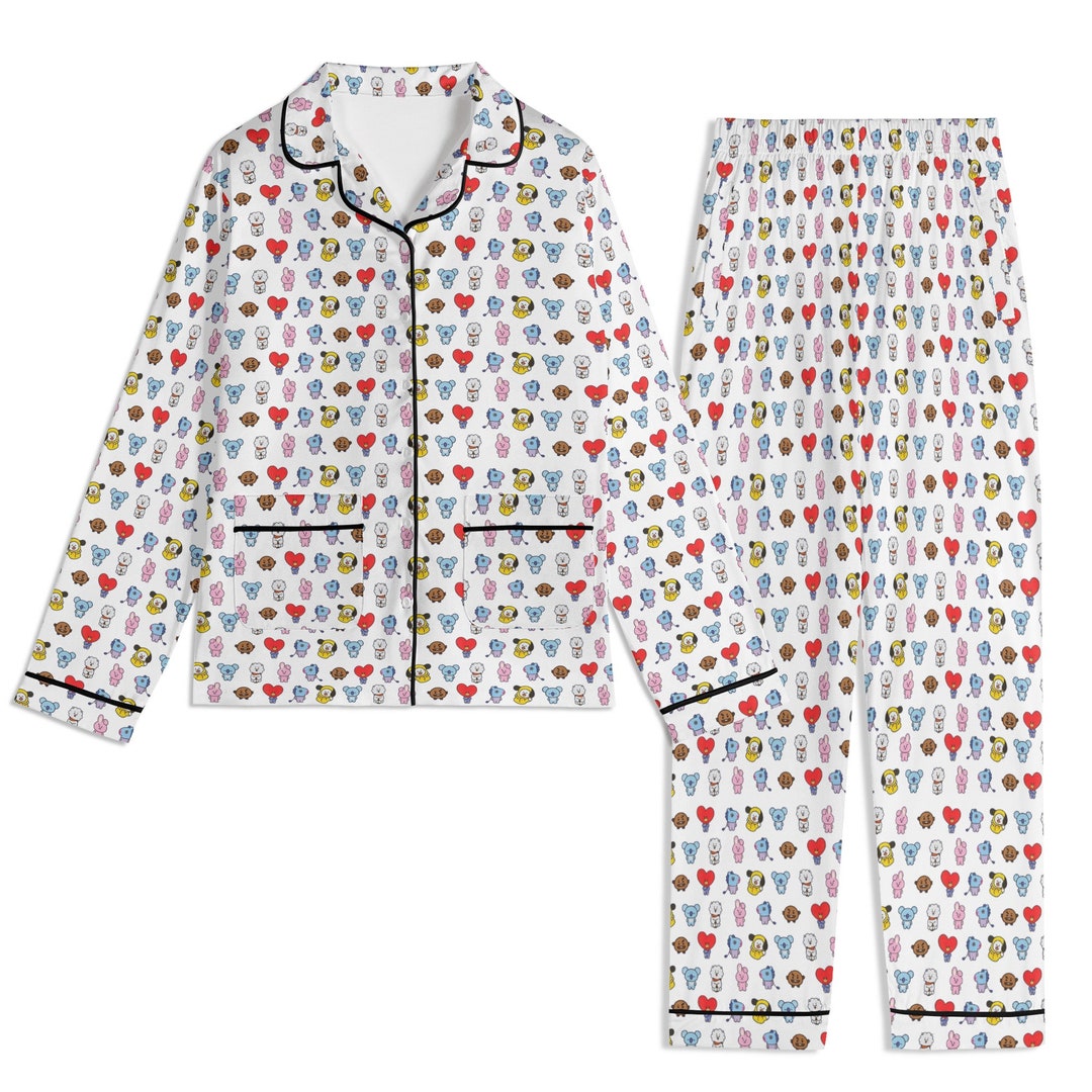 BTS BT21 Unisex Long Sleeve Adult Pjs BTS Nightwear Pajama Set - Etsy