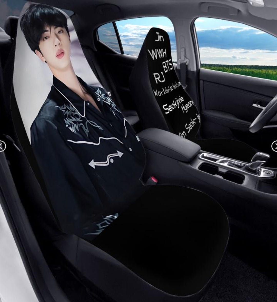 BTS Jin Car Seat Covers Set of 2 BTS Car Seat Covers Bangtan Army Car ...