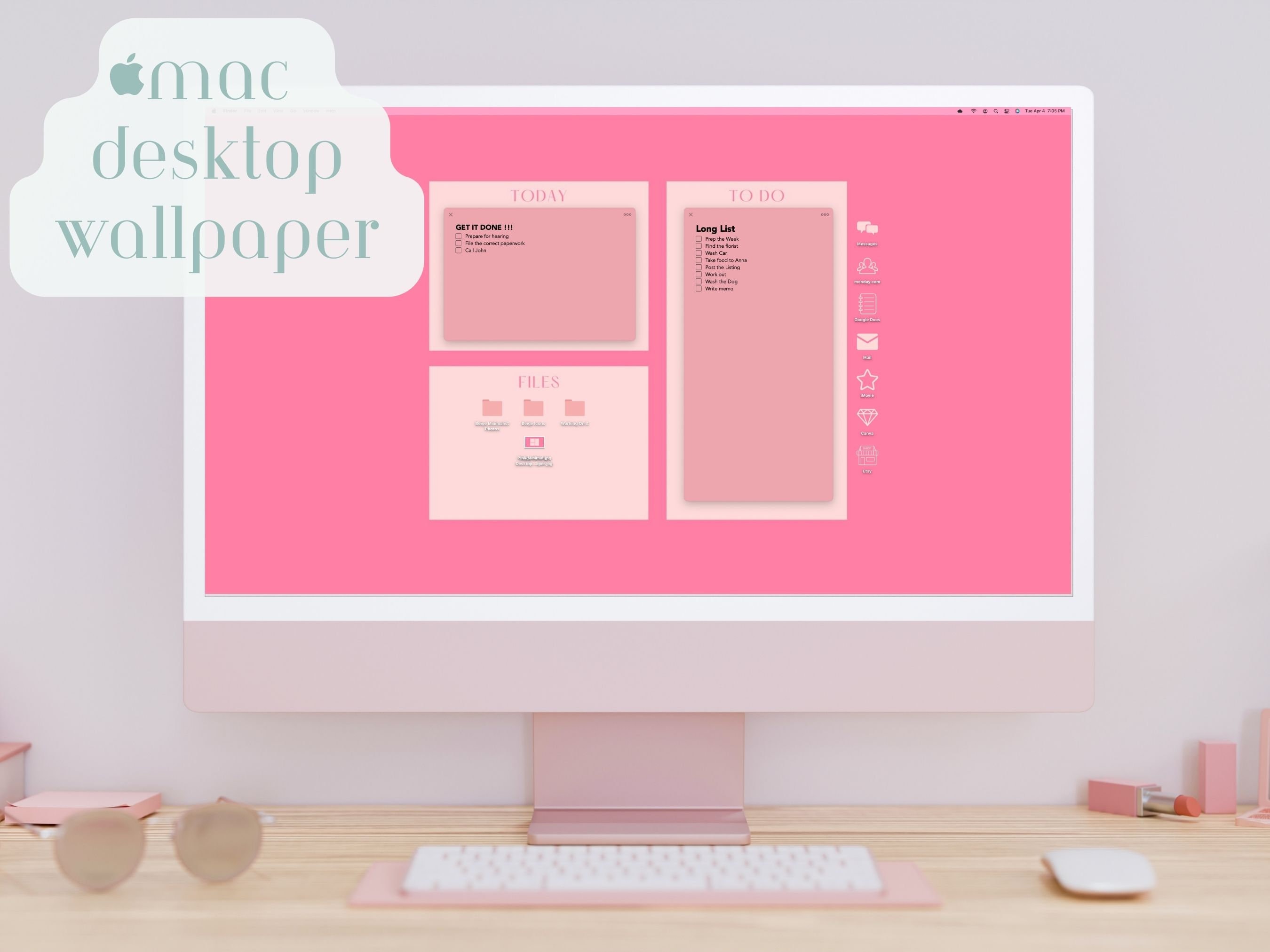 Minimalist Pink Desktop Wallpaper for Productivity and Focus｜desktop ...