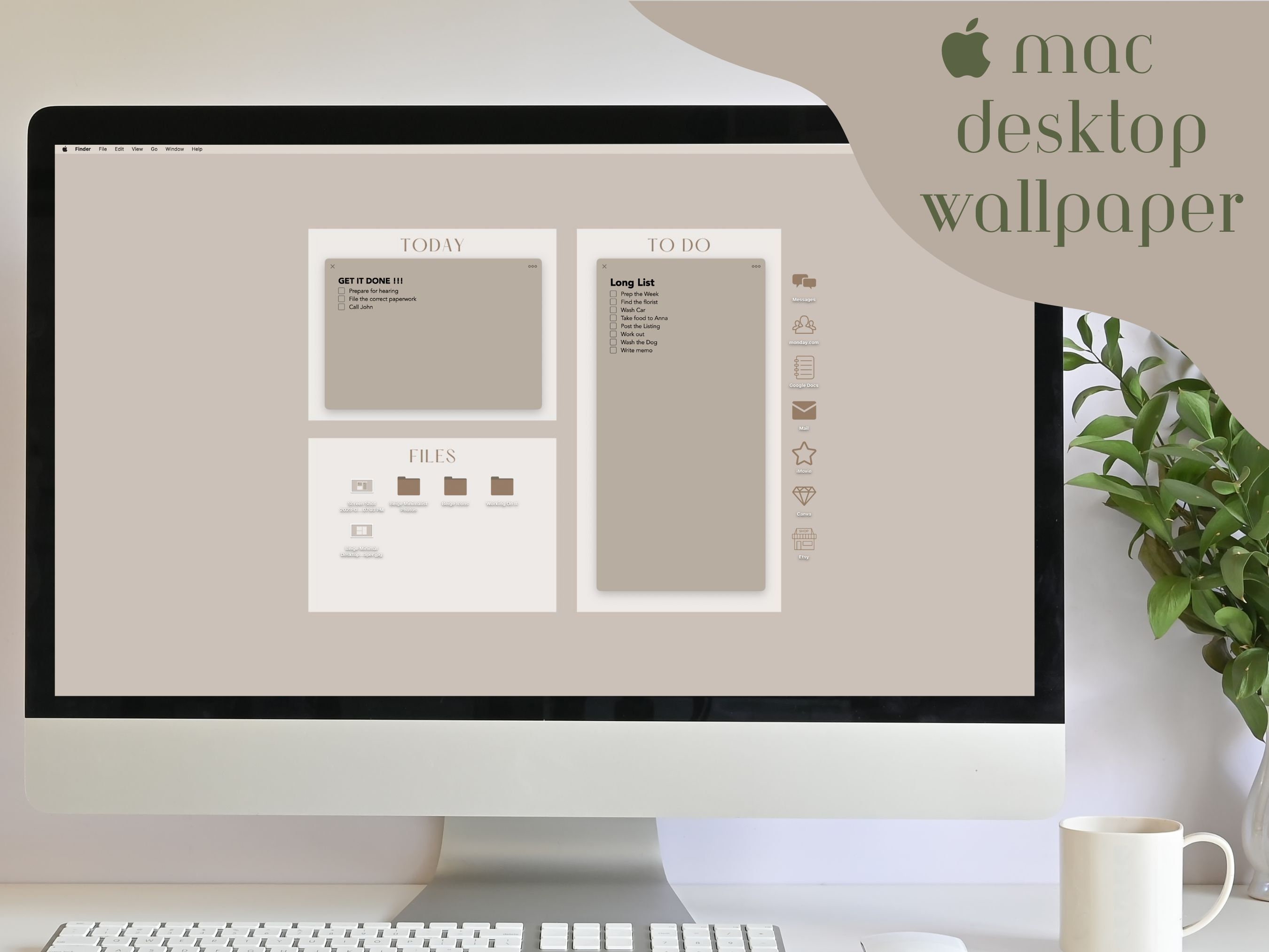 Minimalist Beige Desktop Wallpaper for Productivity and Focus｜desktop ...