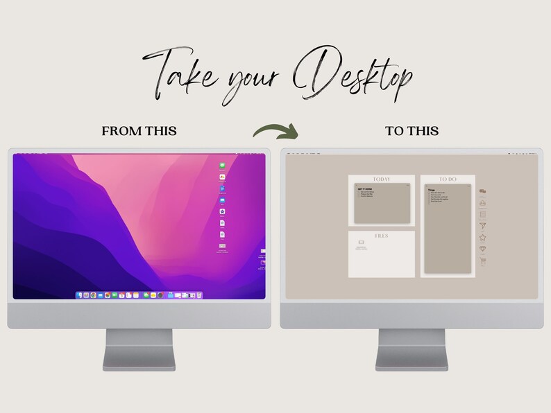 Beige Minimalist Desktop Icons for a Clean and Chic Workspace ｜desktop ...