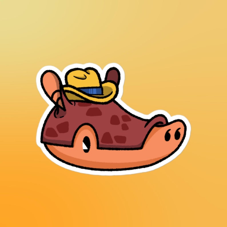 Cartoon Cowboy Armadillo Sticker | Western Cowboy Armadillo Artwork | Lowbrow Drawing | Laptop ...