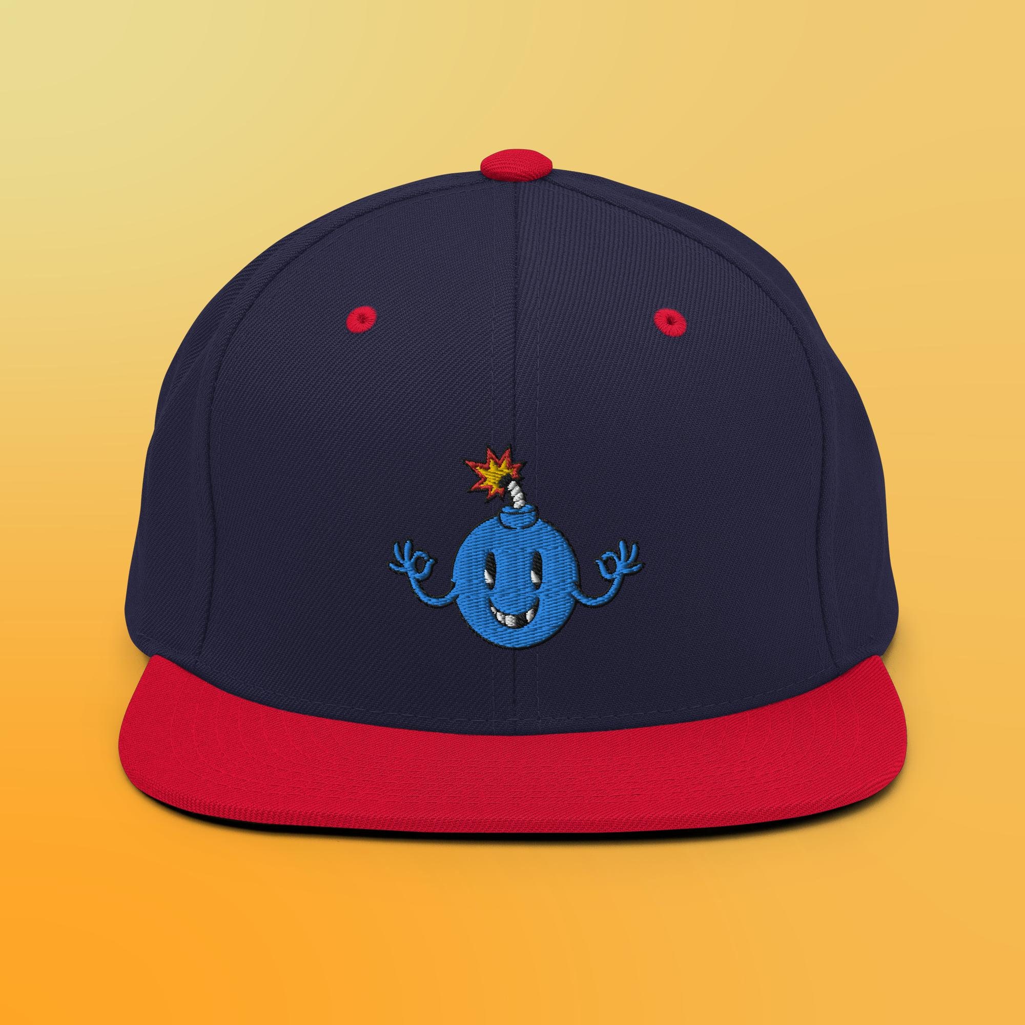Cartoon Blue Bomb Snapback Hat - Etsy