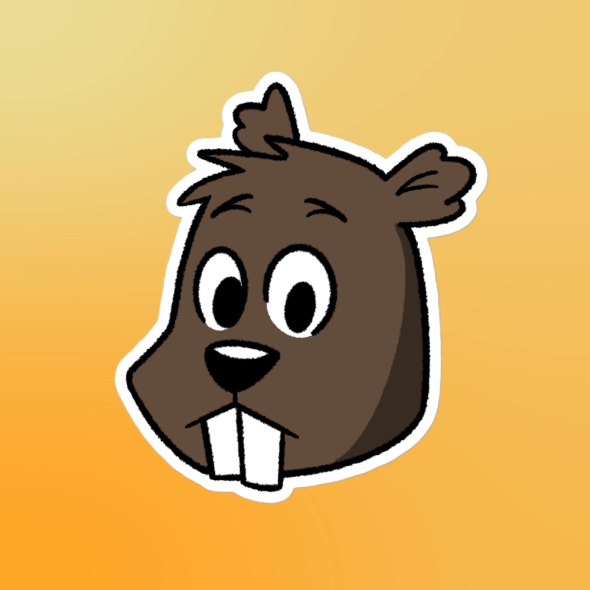 Cartoon Beaver Sticker | Car Decal | Water Bottle Sticker | Animal ...