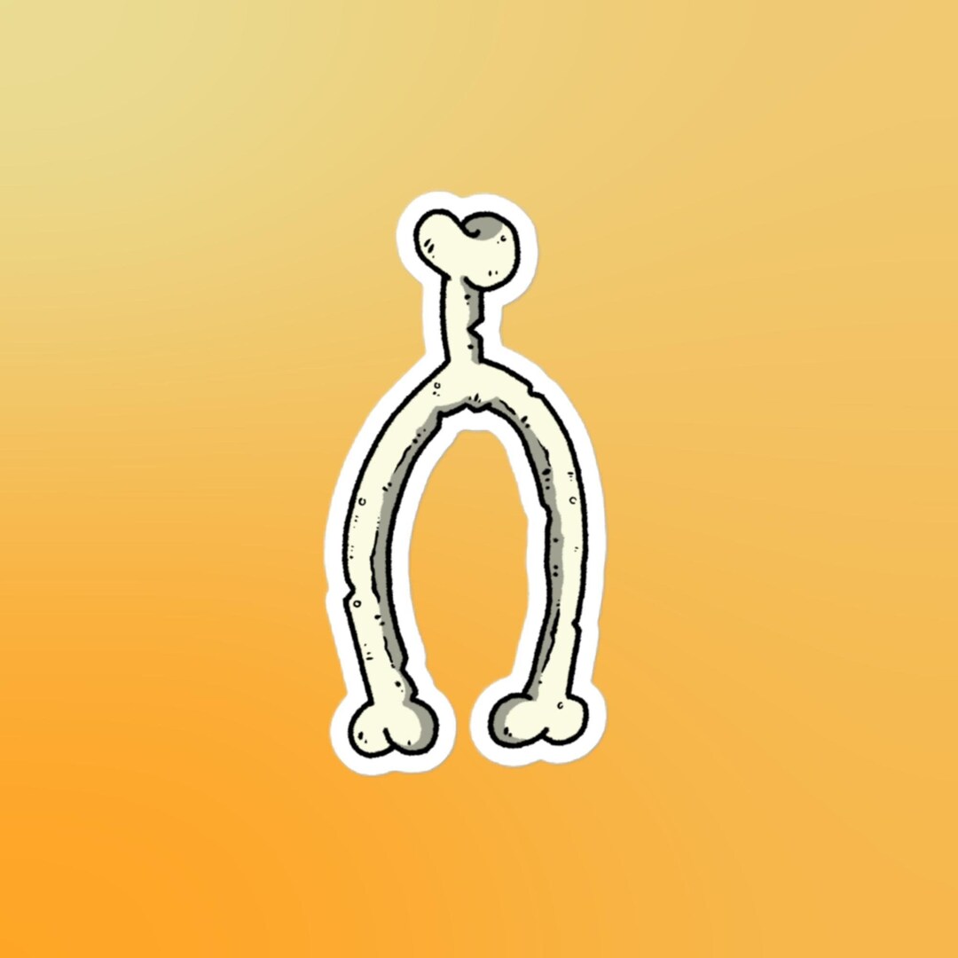 Cartoon Wish Bone Vinyl Die Cut Sticker Art | Lowbrow Horror Bone Decal ...