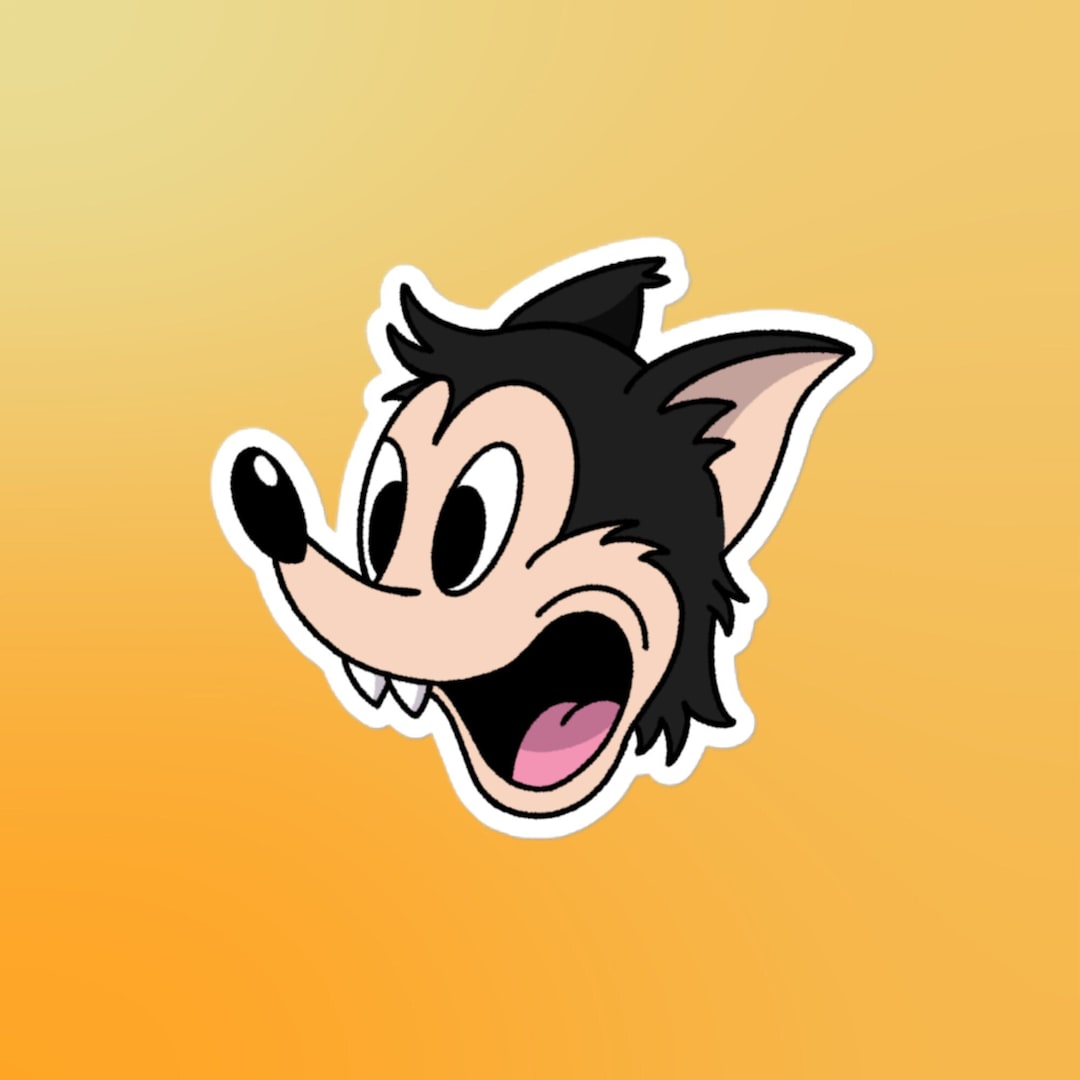 Cartoon Wolf Art | Cute Wolf Sticker | Car Decal | Laptop Sticker ...