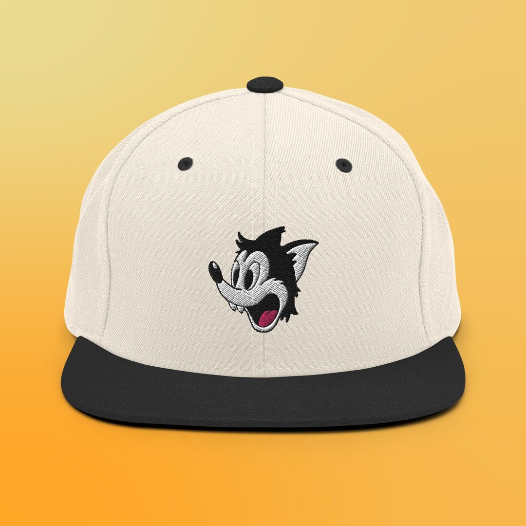 Cartoon Black Wolf Snapback Hat - Etsy