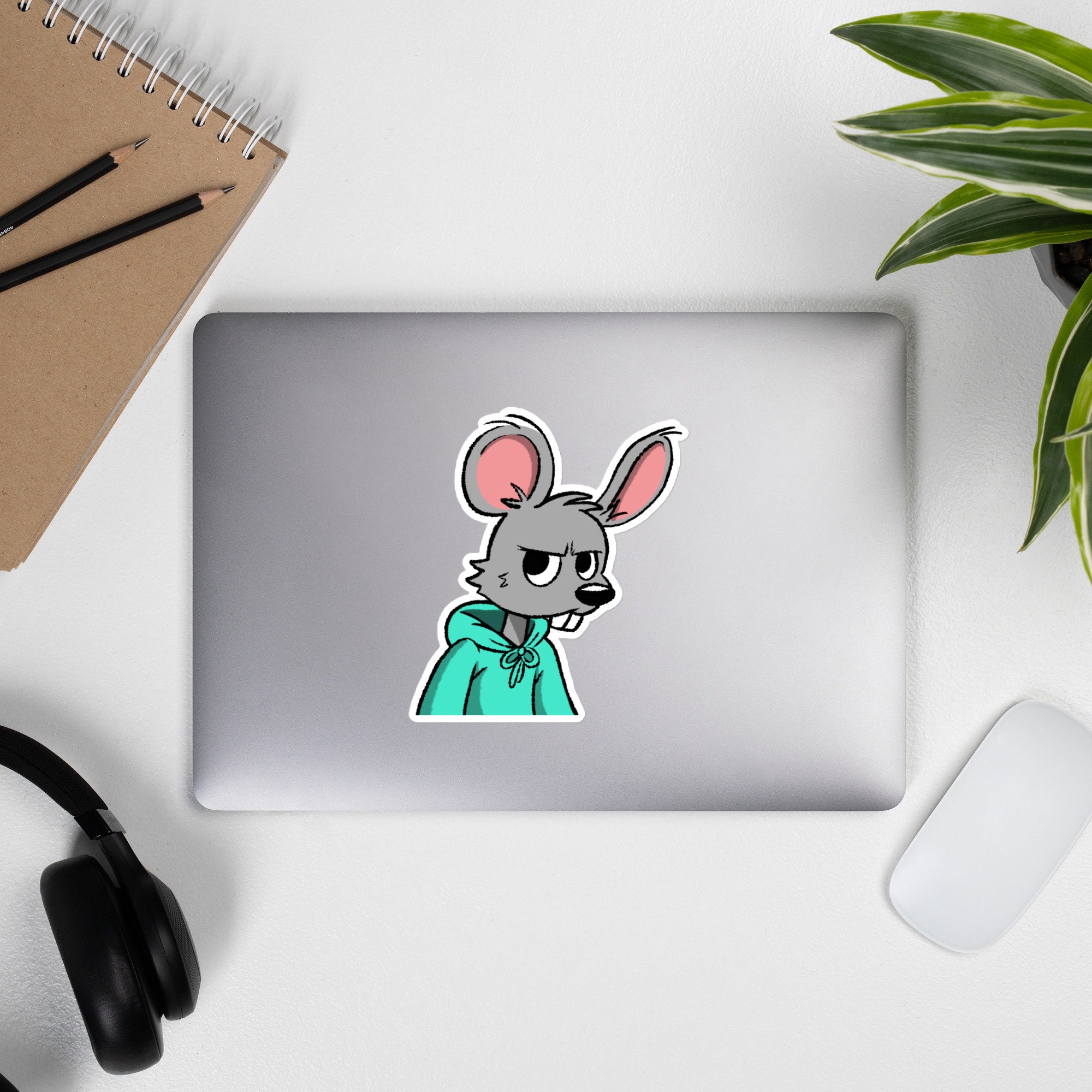 Cartoon Mouse Sticker | Vinyl Die Cut | Laptop Sticker | Water Bottle ...