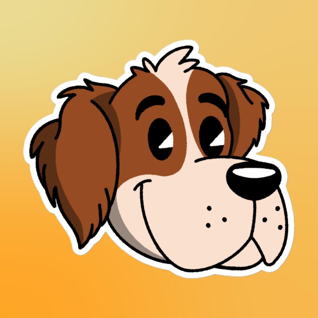 Cartoon St. Bernard Vinyl Die Cut Sticker | Cute Dog Artwork | Gift for ...