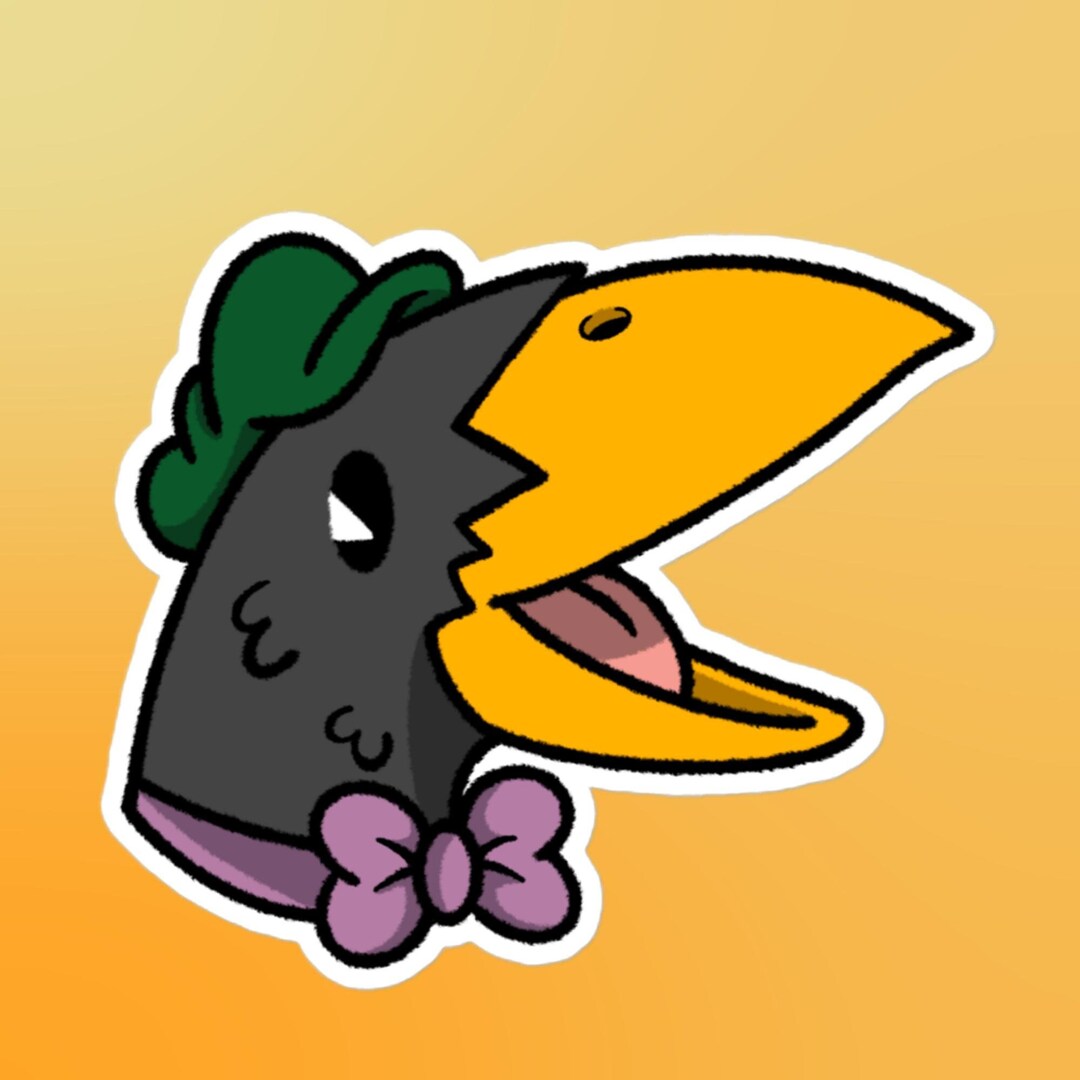 Cartoon Black Bird Sticker | Common Black Bird Artwork | Gift for ...