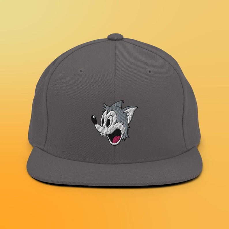 Cartoon Grey Wolf Snapback Hat - Etsy