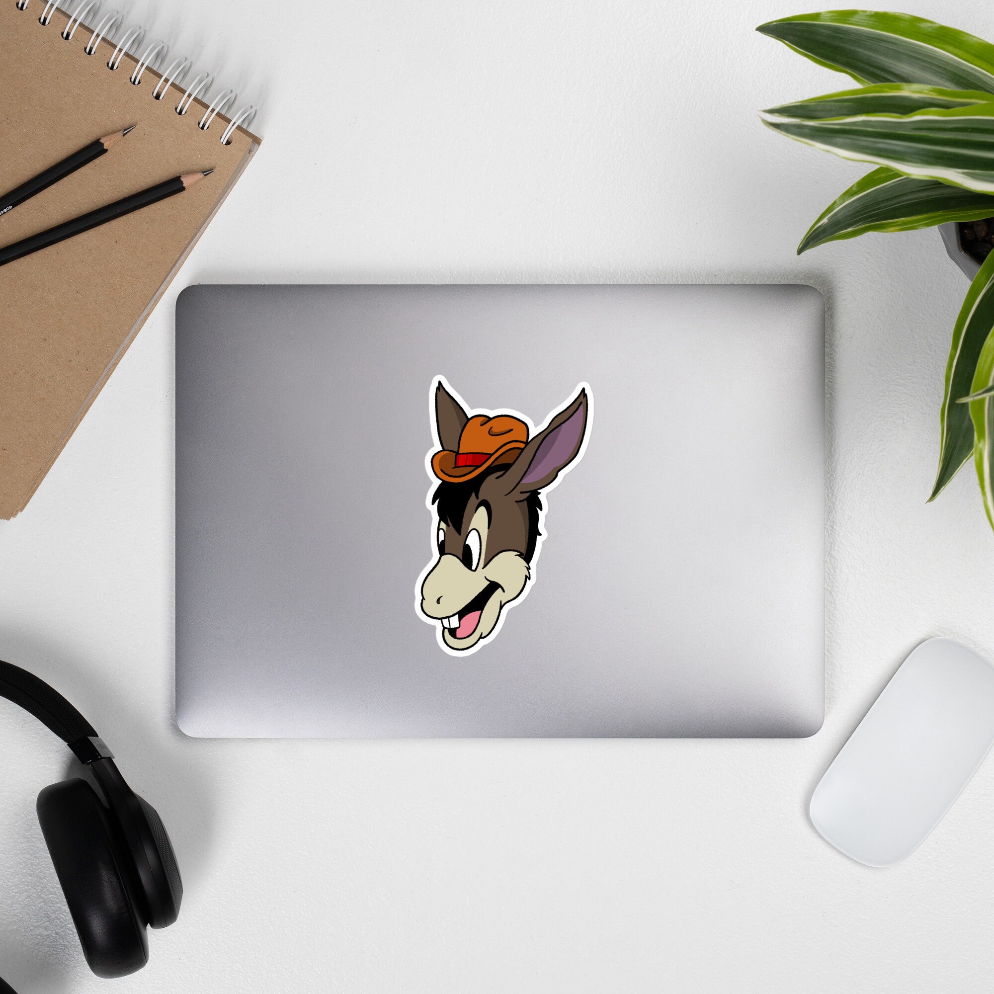 Cartoon Donkey Sticker | Cowboy Western Sticker | Car Decal | Vinyl Die ...