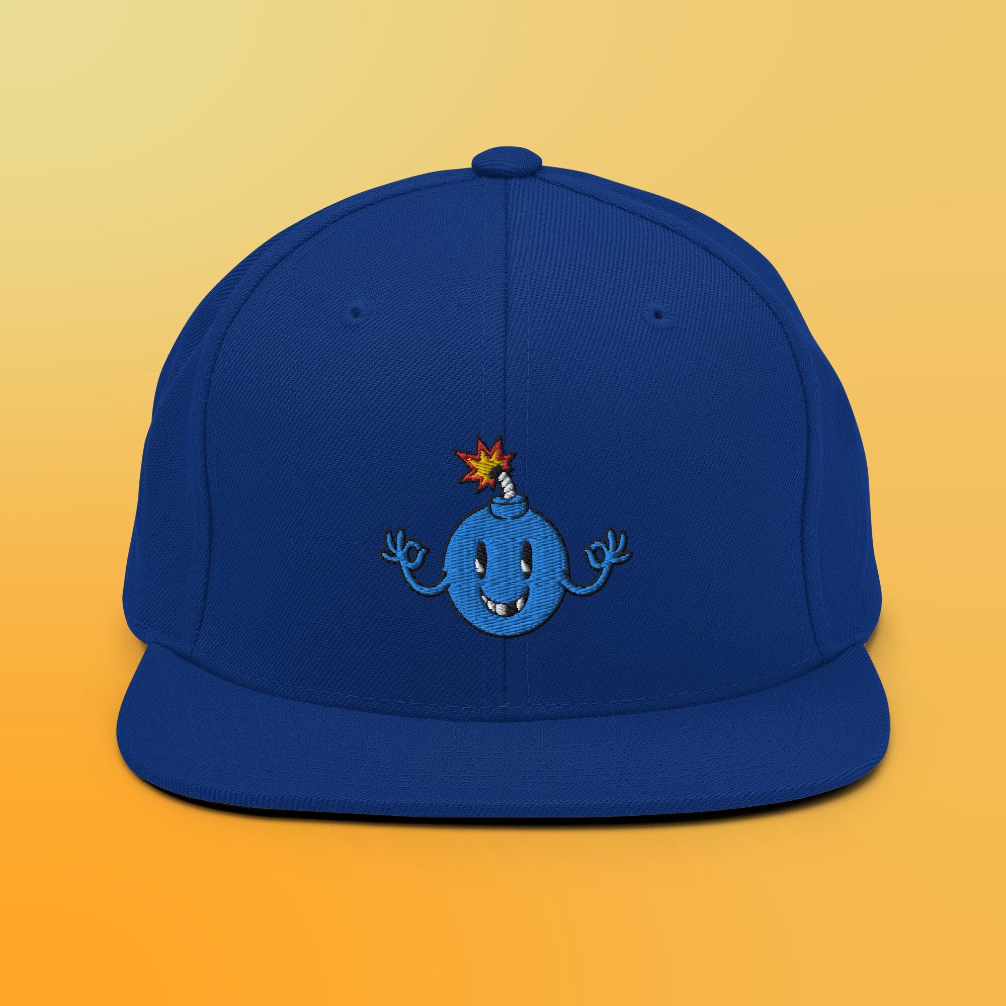Cartoon Blue Bomb Snapback Hat - Etsy