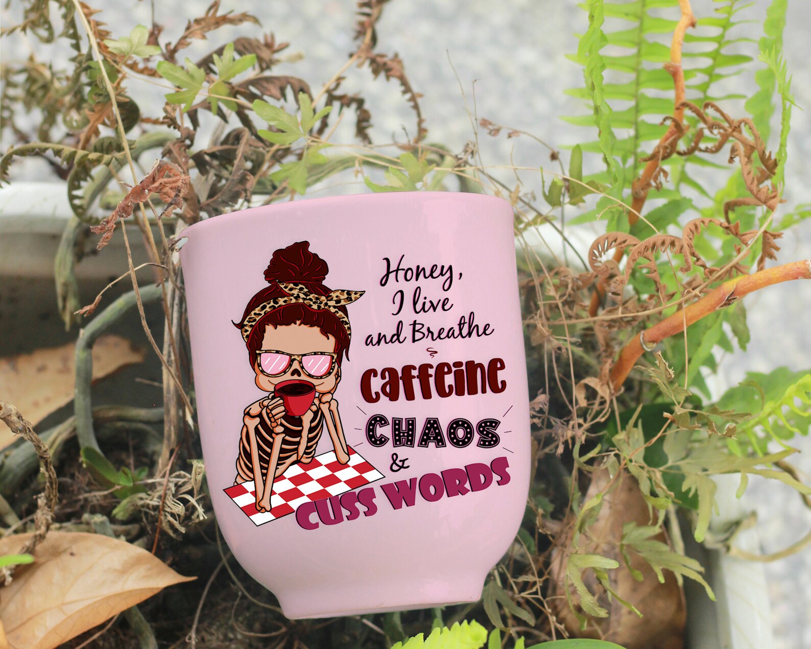 Caffeine Chaos & Cuss Words Skeleton PNG - Sublimation - Scrapbook ...