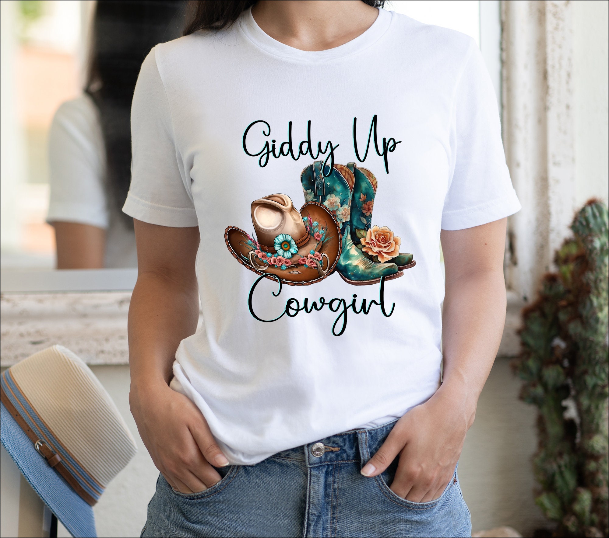 Giddy up Cowgirl PNG Sublimation Cowgirl Tshirt Digital Image Tote Bag ...
