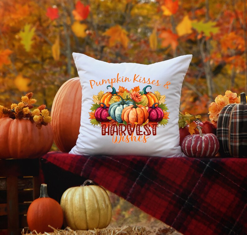 Pumpkin Kisses & Harvest Wishes - PNG - Sublimation - T-shirt - Digital ...