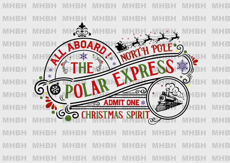 PNG ~ Polar Express All Aboard ~ Sublimation - Santa - Digital Image ...