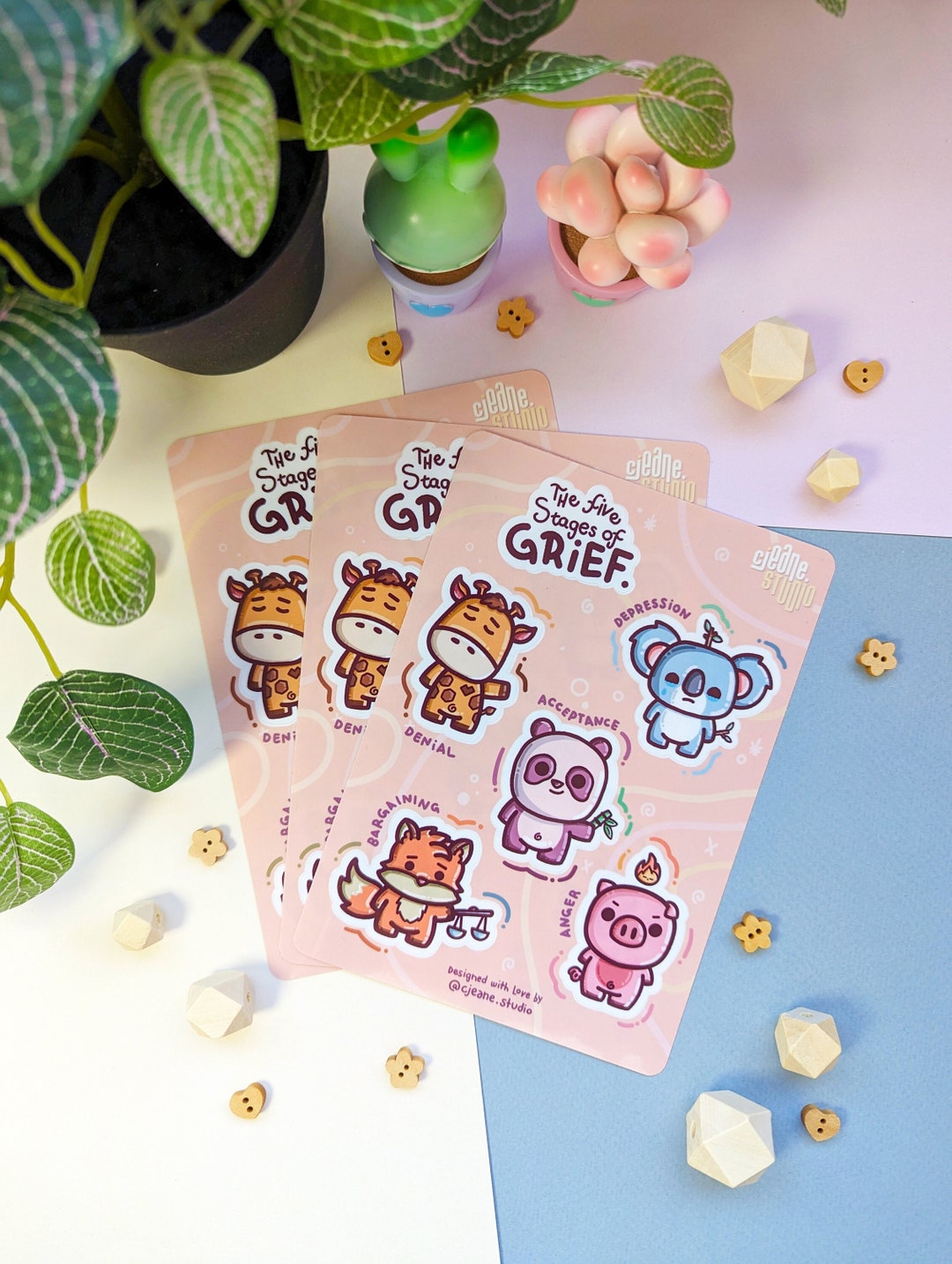 Stages of Grief Series Vinyl Sticker Sheet Glossy Premium - Etsy