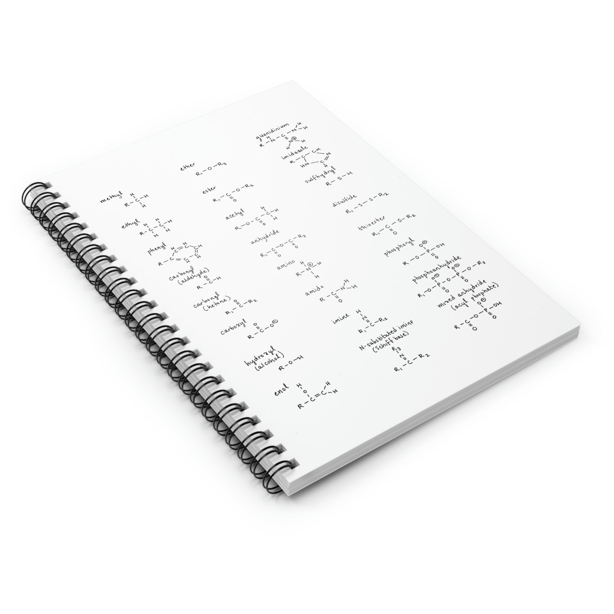 Common Functional Groups in Biomolecules - Spiral Notebook - Ruled Line ...