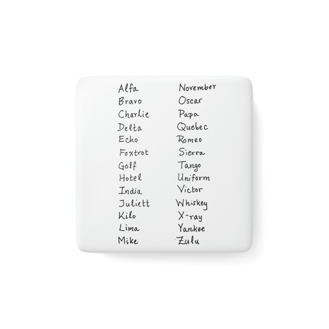 NATO Phonetic Alphabet Magnet - Porcelain Magnet, Square - Etsy