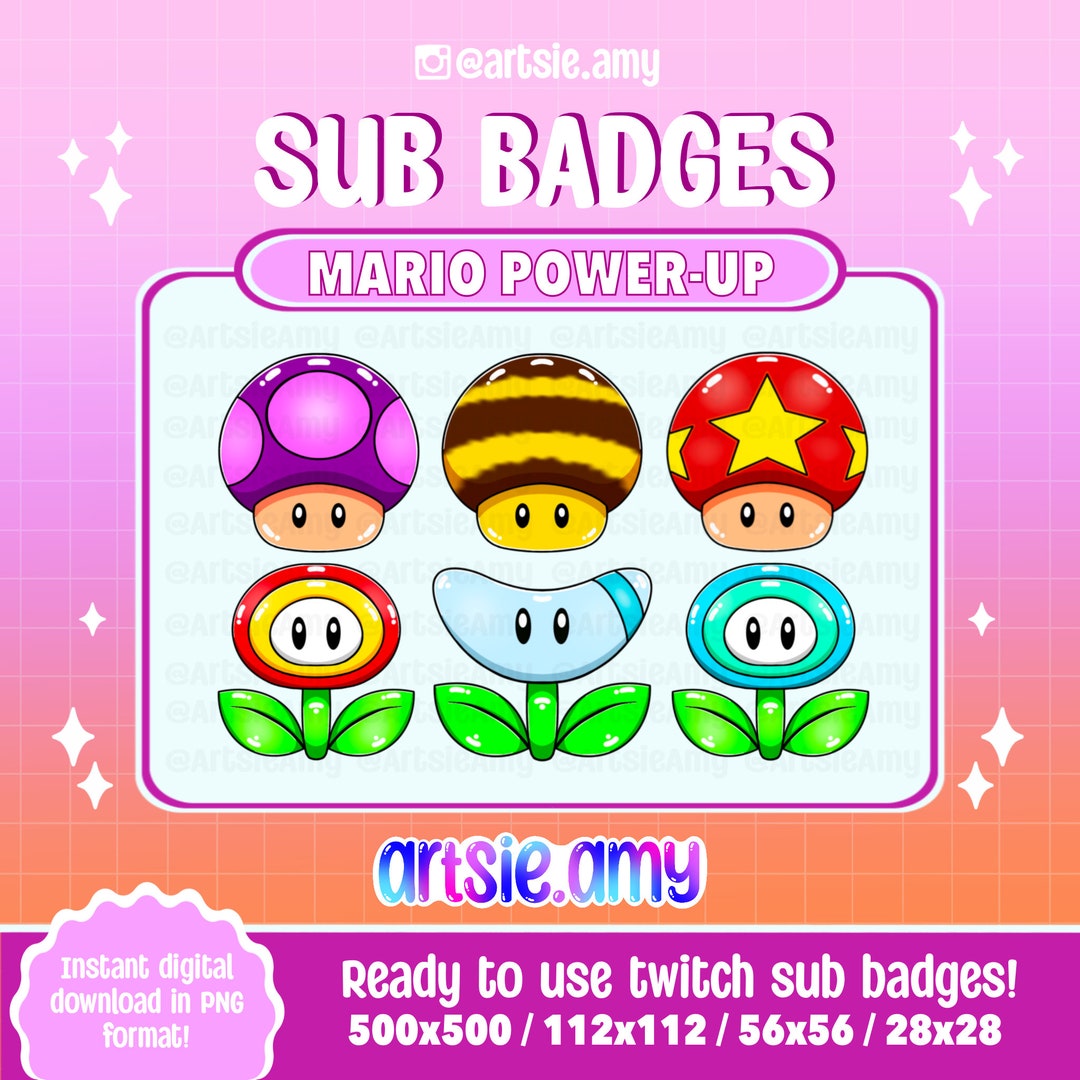 Mario Powerup Sub Badges - Etsy