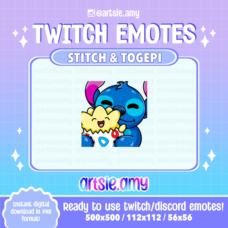 Stitch and Togepi Emote - Etsy