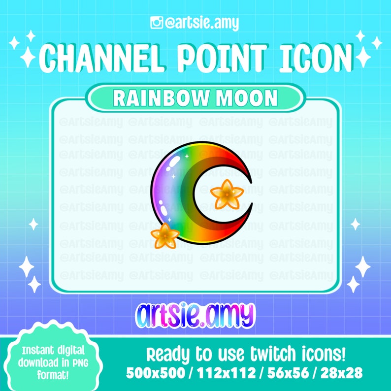 Rainbow Moon Channel Point Icon - Etsy