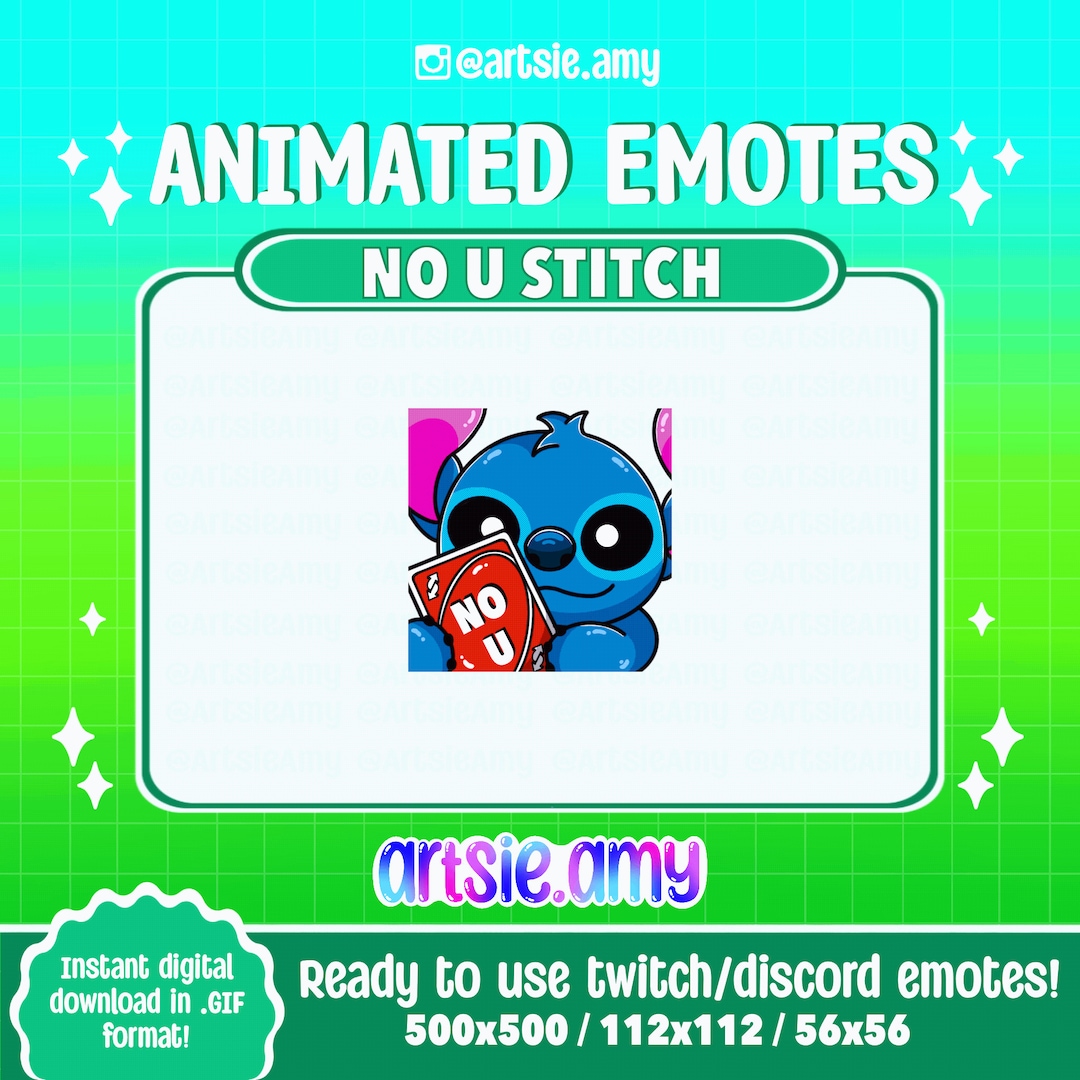Animated No U Stitch Emote - Etsy