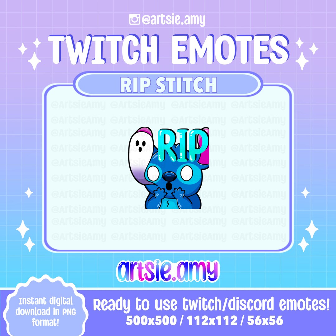 RIP Stitch Emote - Etsy