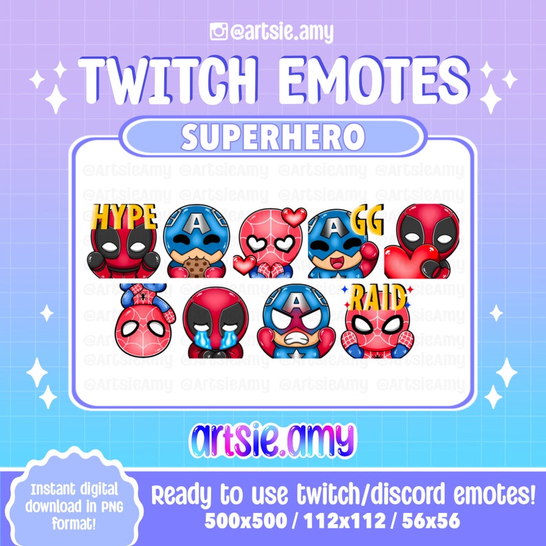 Superhero Emotes - Etsy