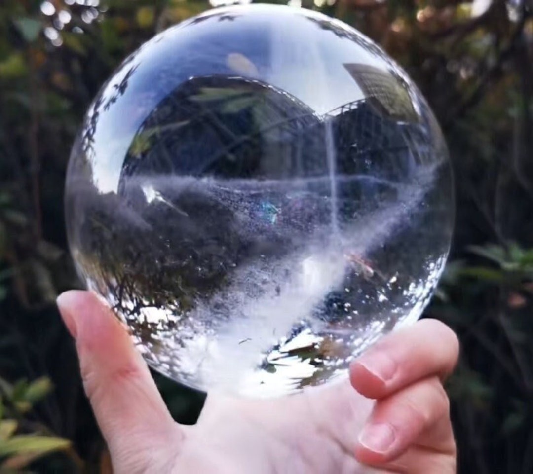Large Quartz Natural Crystal Clear Ball Clarity for Scrying, Meditation ...