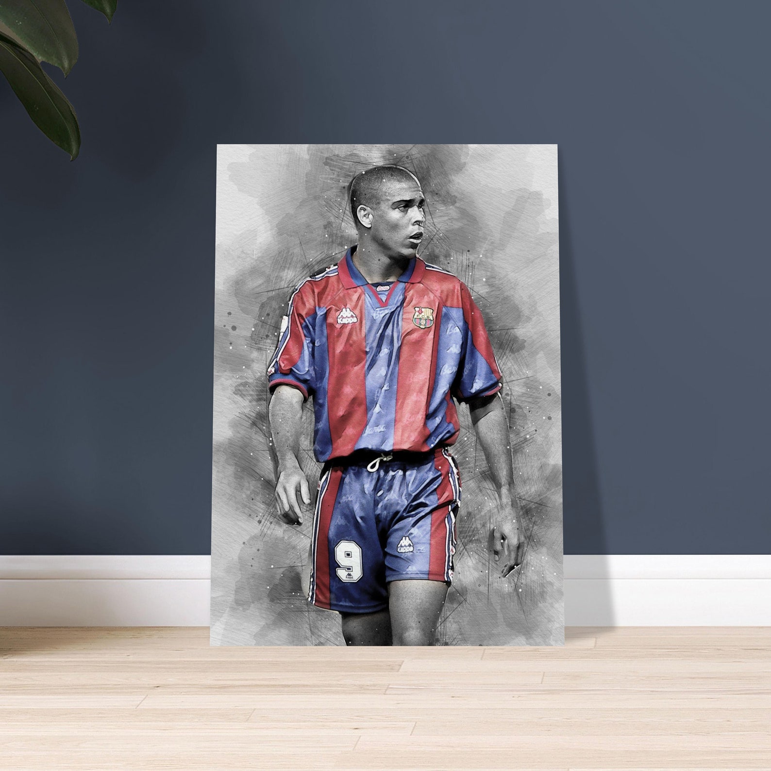 Ronaldo R9 Barcelona Poster - Brasilien Ronaldo Schwarz & Weiß ...