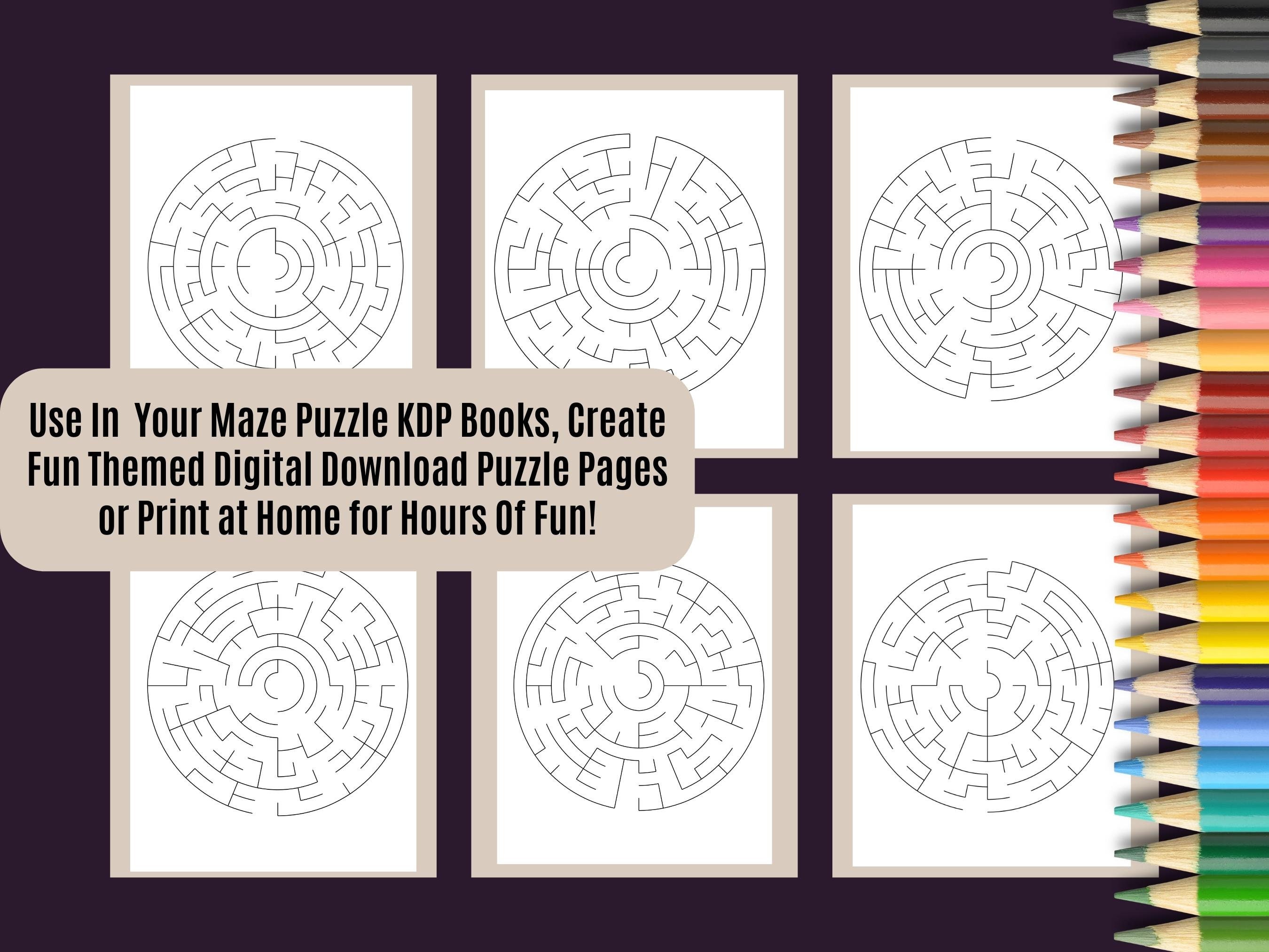 PLR 200 Circle Mazes, Printable Mazes, Circle Mazes for Kids, Puzzle ...