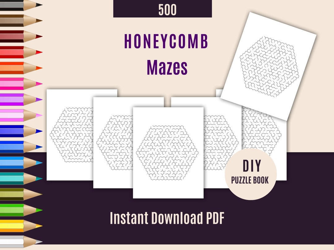 500 Honeycomb Mazes | Printable Mazes | Honeycomb Mazes for Kids ...