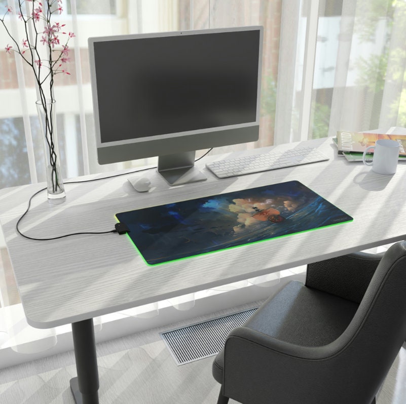 LED Lighting Gaming Mouse Pad RGB Non-slip Base USB Customizable Gaming ...