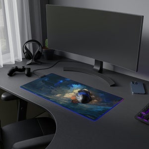 LED Lighting Gaming Mouse Pad RGB Non-slip Base USB Customizable Gaming ...