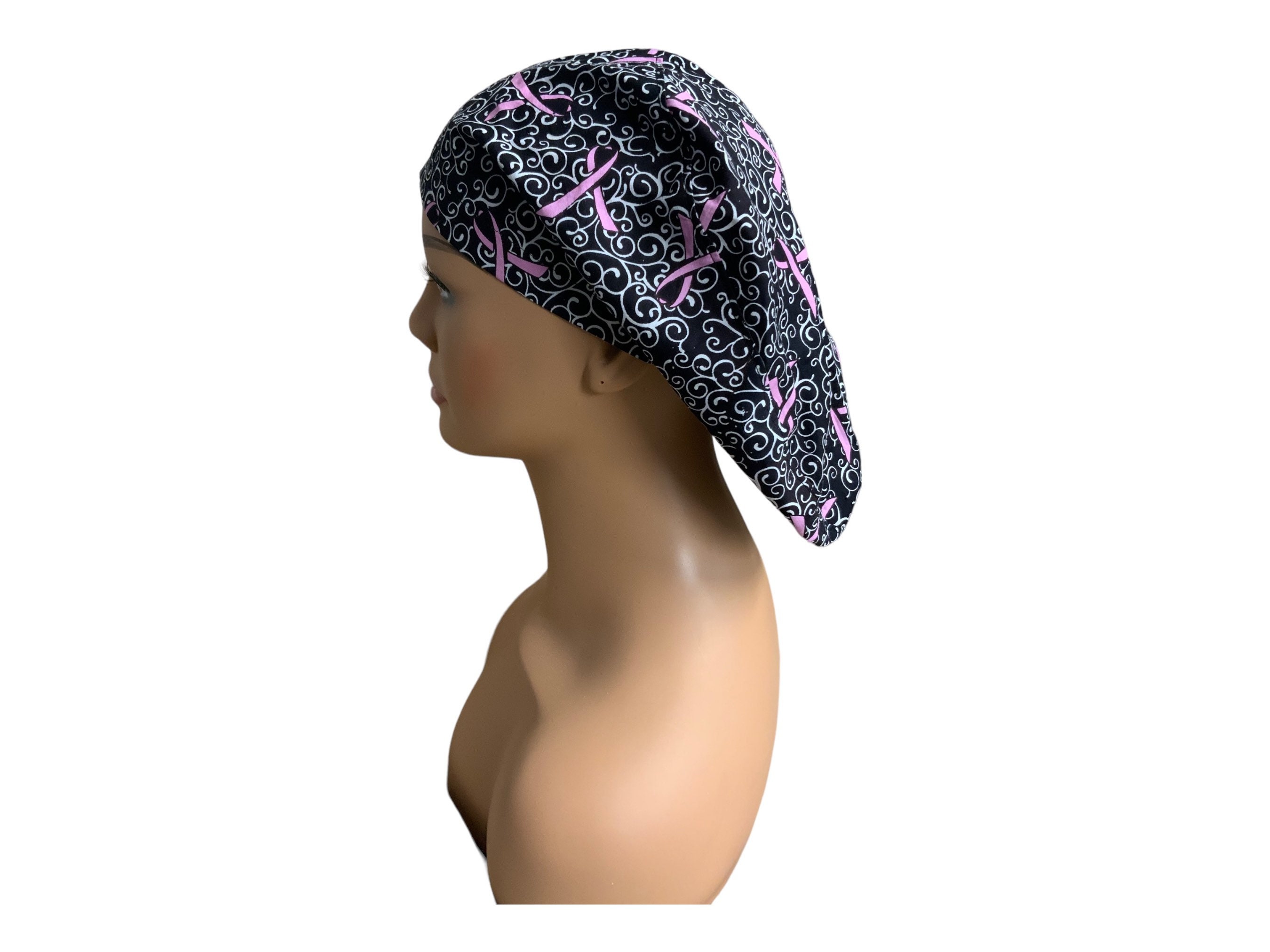 Breast Cancer, European, Scrub, Surgical, Bonnet or Hair Covering Hat ...