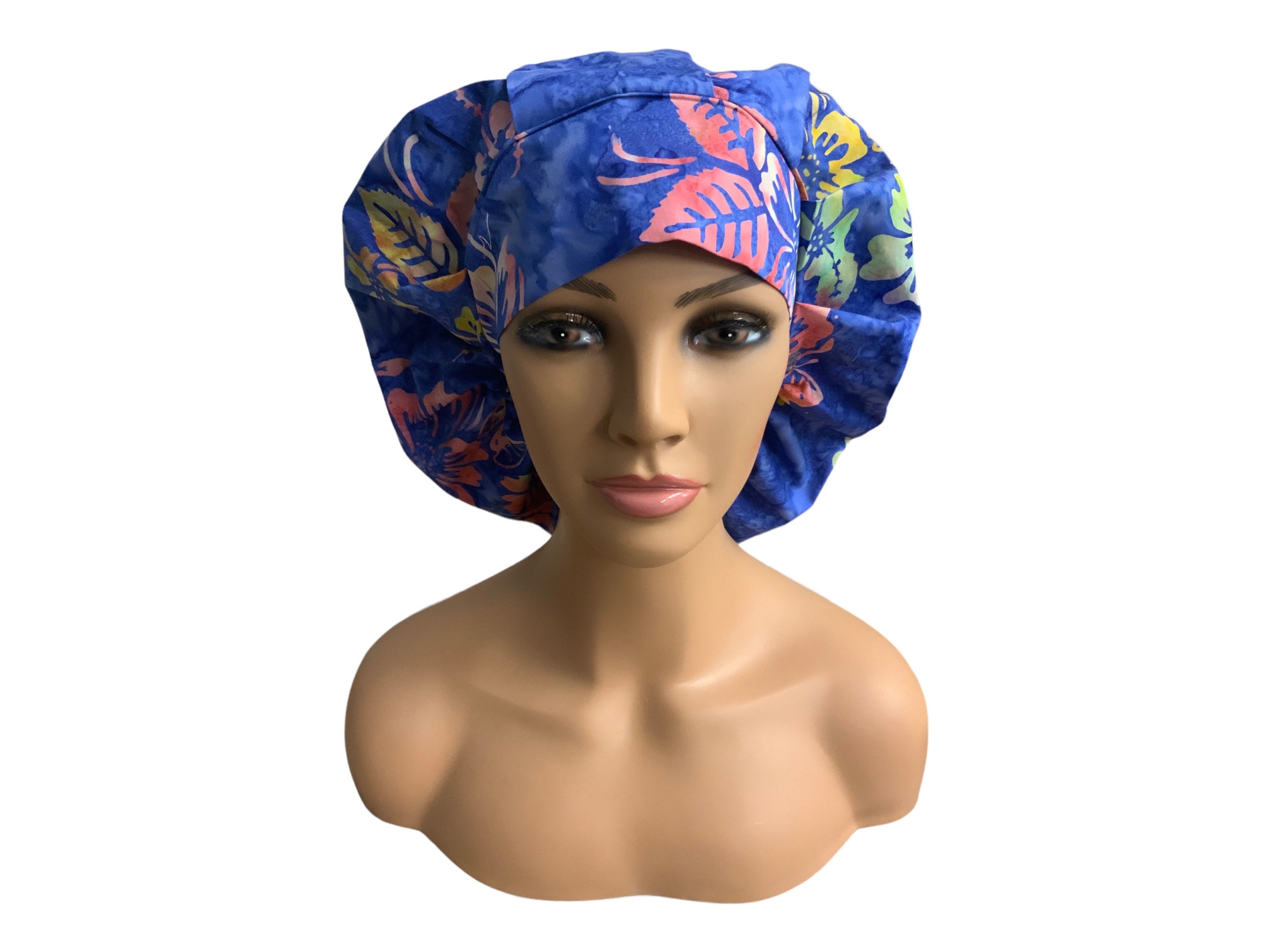 Batik, Hibiscus Flowers, Bouffant, Scrub, Surgical, Bonnet or Hair ...