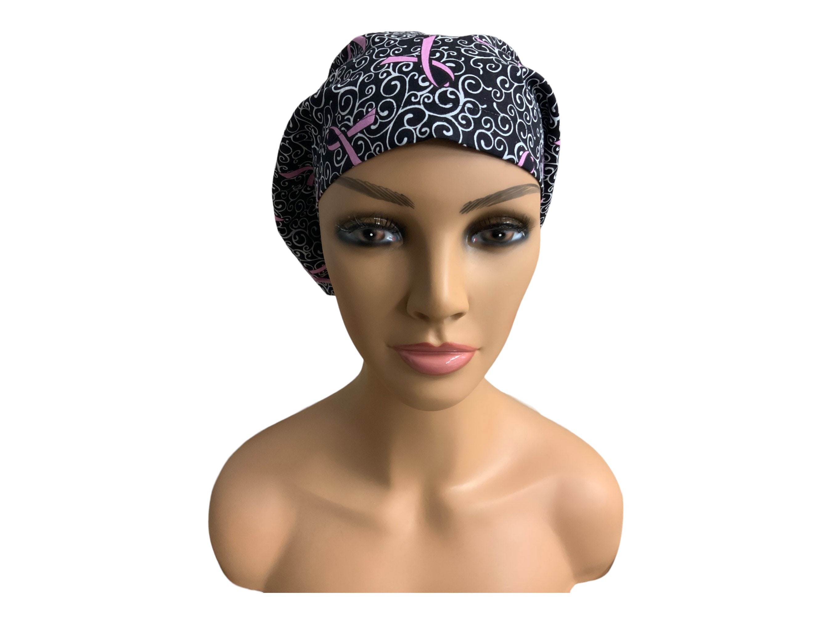 Breast Cancer, European, Scrub, Surgical, Bonnet or Hair Covering Hat ...