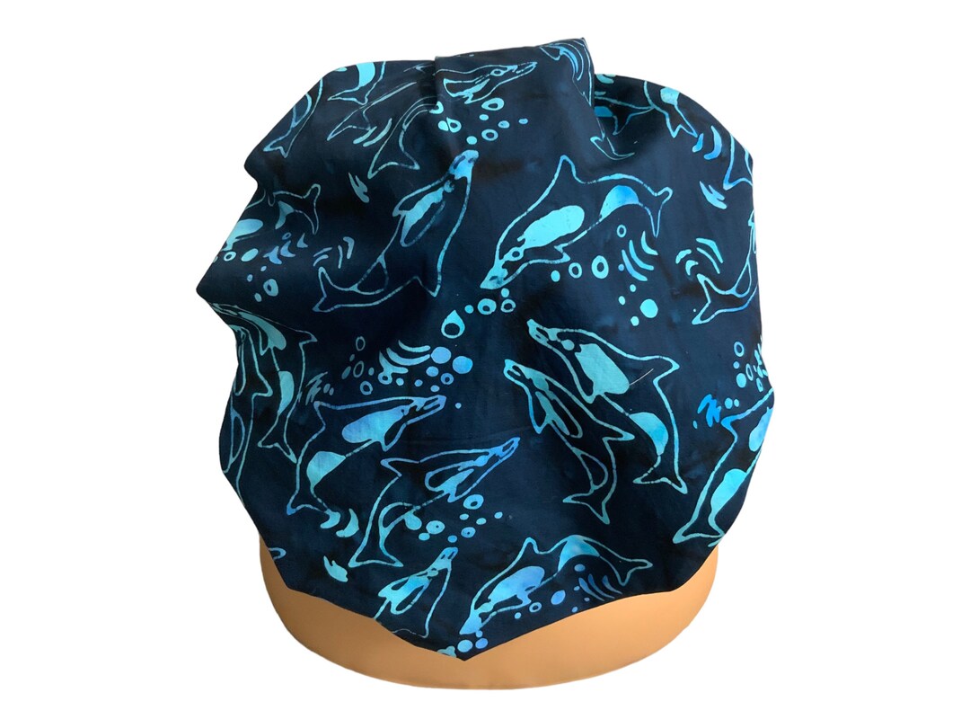 Batik, Dolphins, Bouffant, Scrub, Surgical, Bonnet or Hair Covering Hat ...