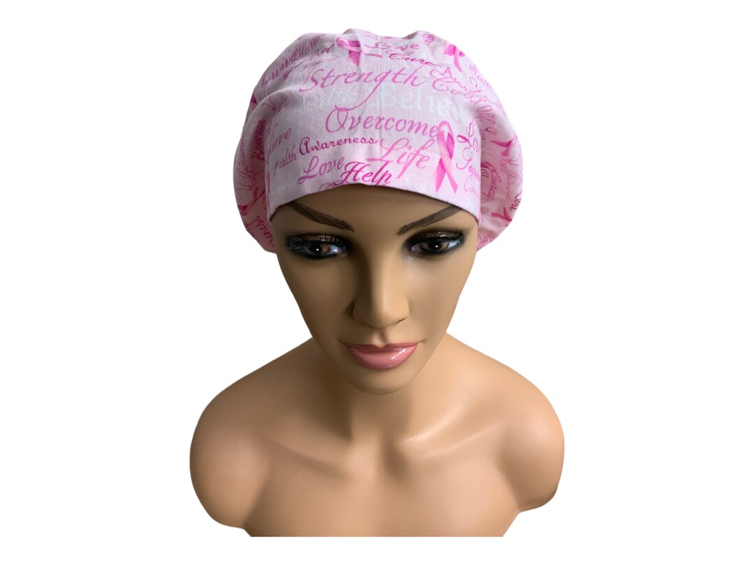 Breast Cancer. European, Scrub, Surgical, Bonnet or Hair Covering Hat ...