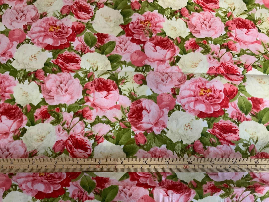 Vintage Rose Bouquet, Fabric, Sold by Half Yard 100% Cotton - Etsy