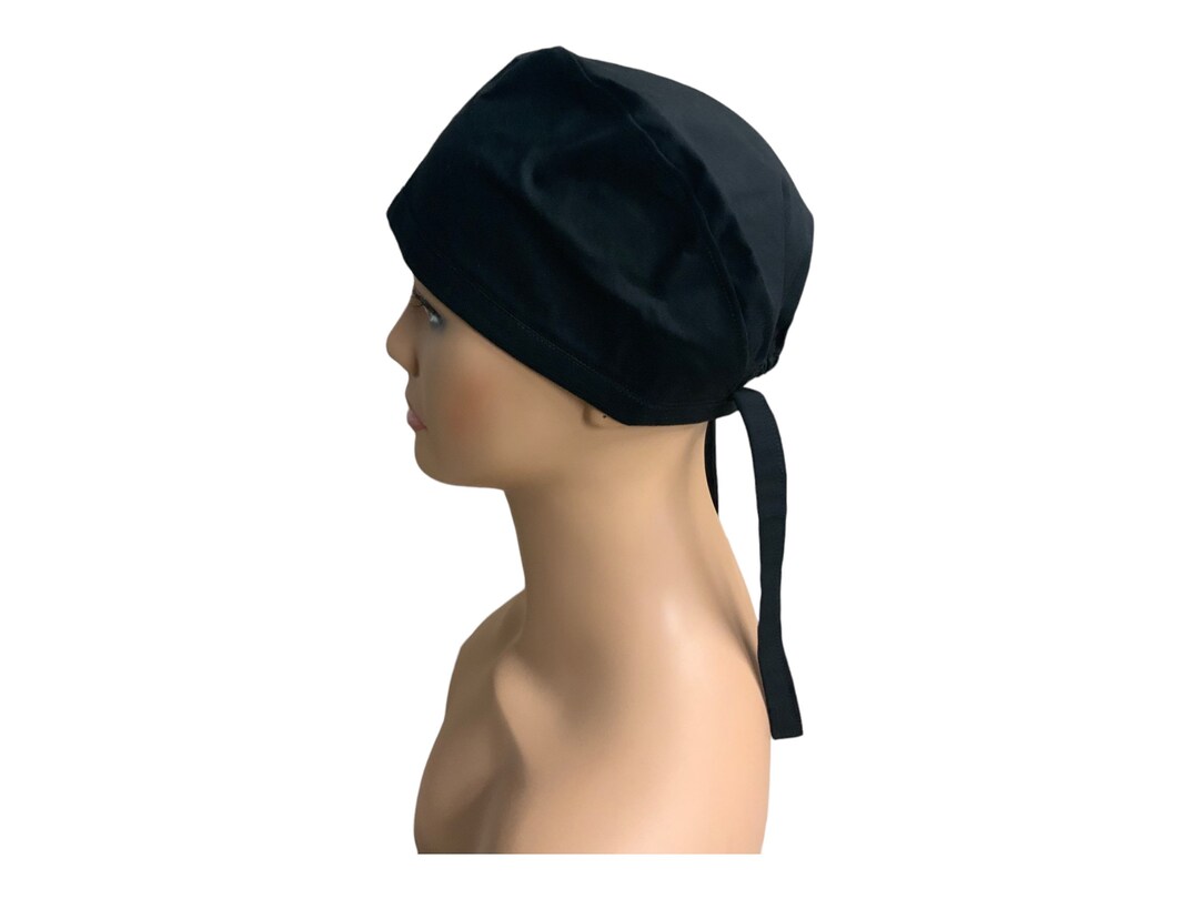 Black, Surgeons, Scrub, Surgical, Cap, or Hair Covering Hat - Etsy