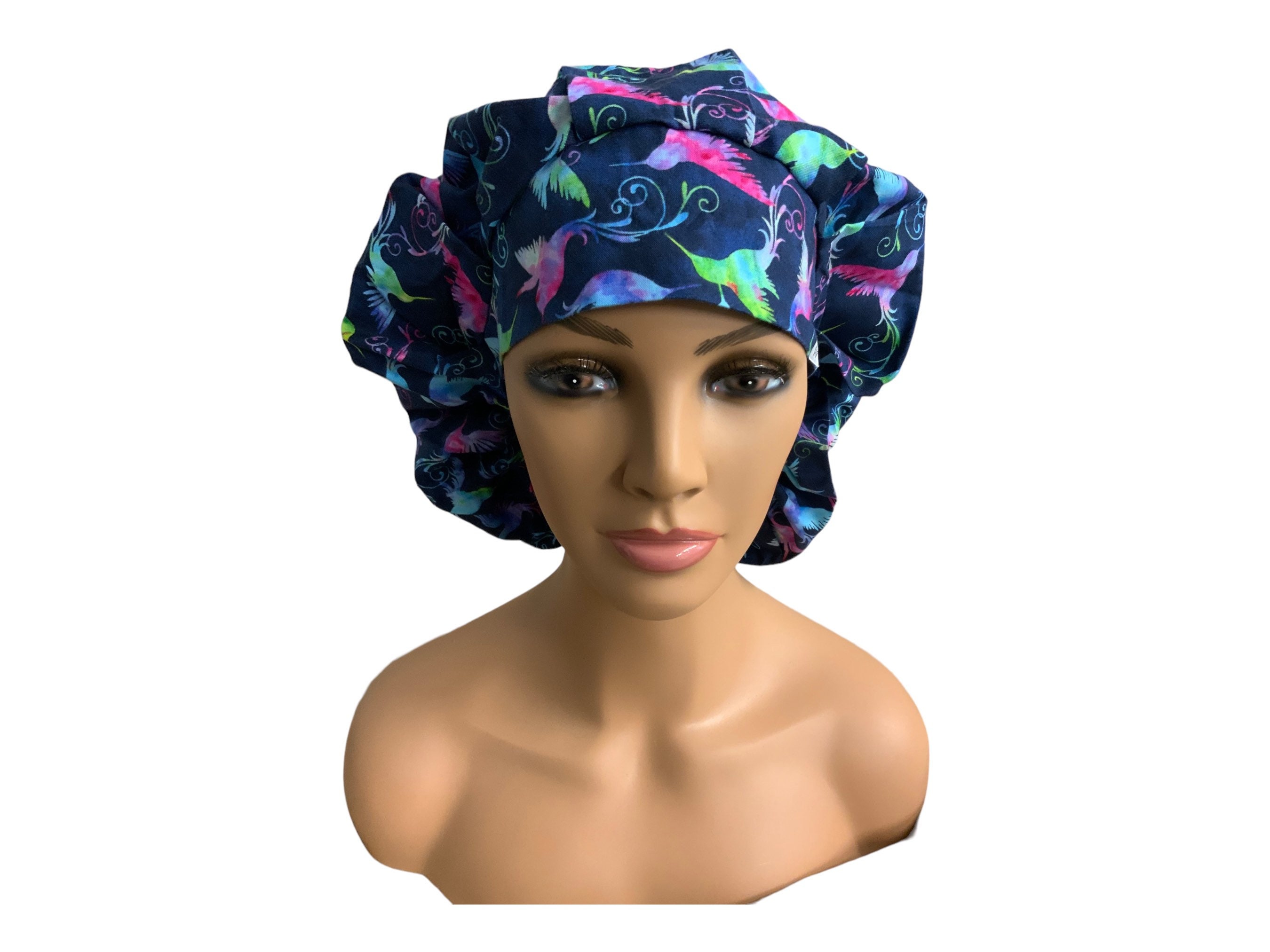 Colorful Hummingbirds, Bouffant, Scrub, Surgical, Bonnet or Hair ...