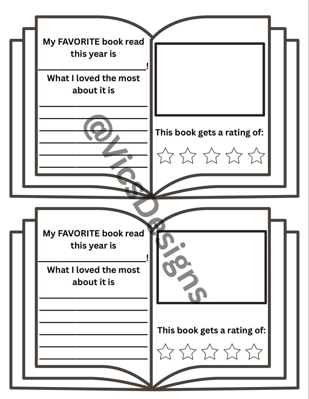 Favorite Book This Year Template - Etsy